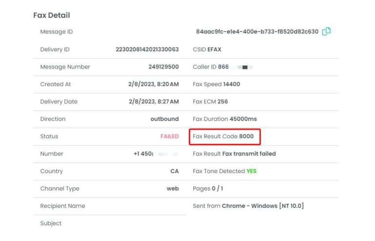 Fax Error Codes - Securedocusend